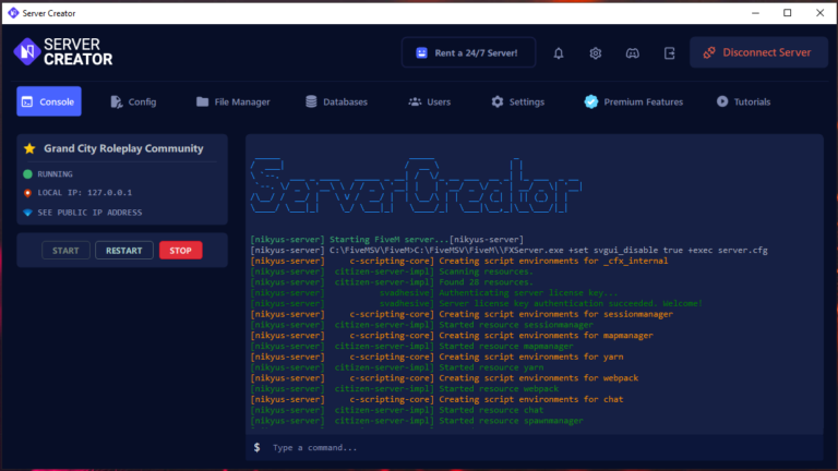 FXServer Creator | FiveM Server Creator – HL2GO.COM